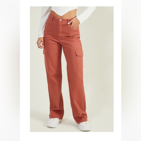 Altar'd State | Pants & Jumpsuits | New Burnt Orange Cargo Pants Sz L ...